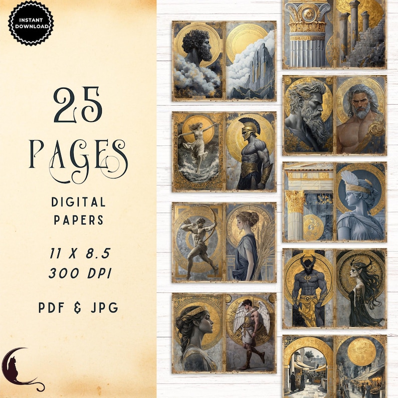 Ancient Greece Junk Journal Kit, Printable Greek Mythology Gods ...