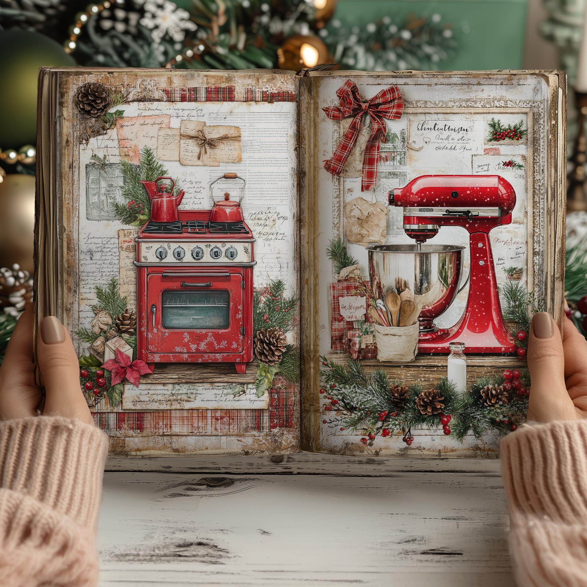 Rustic Christmas Baking Junk Journal Pages, Holiday Bakery Printable ...