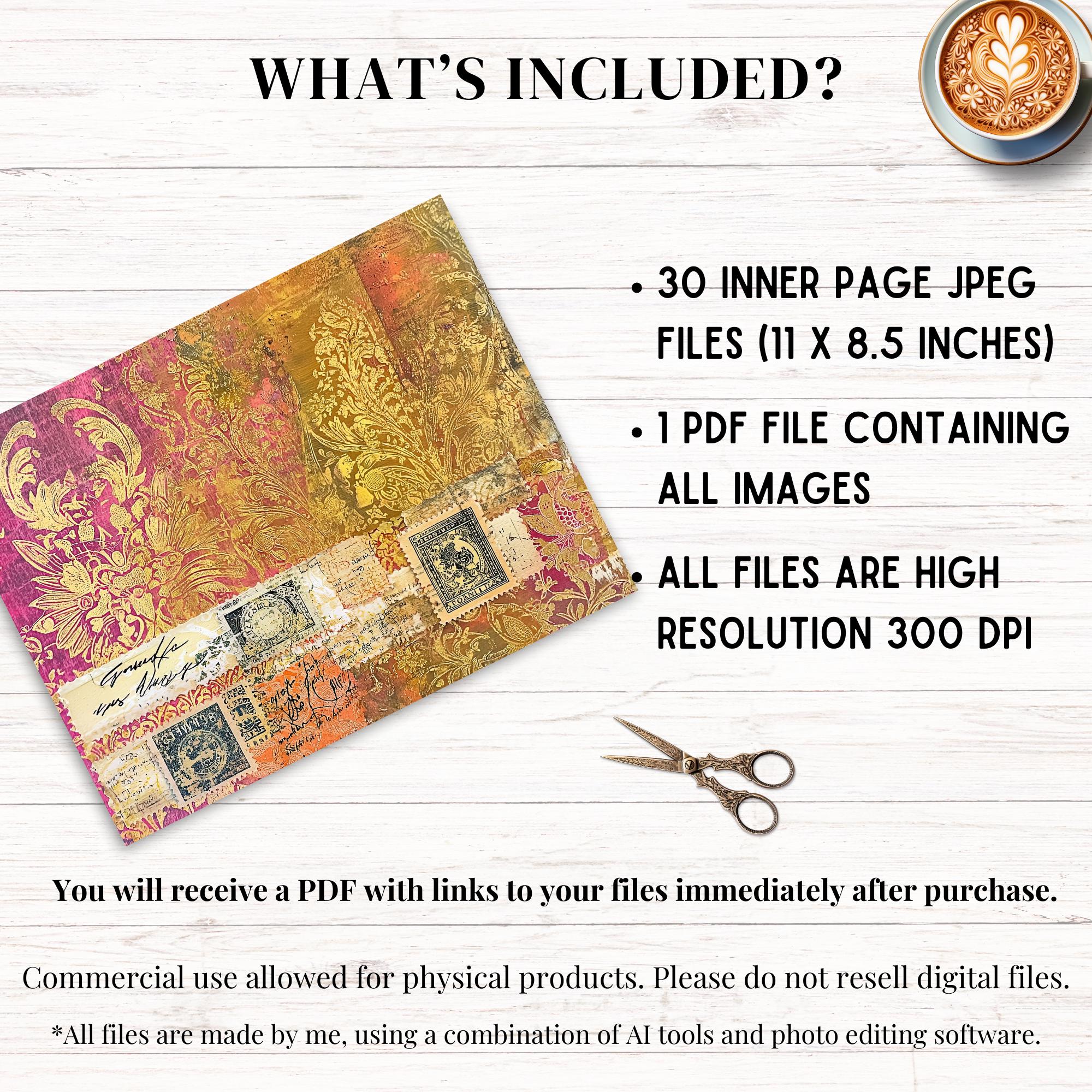 Vintage Indian Sari Scraps Collage Junk Journal Pages Antique Scrapbook ...