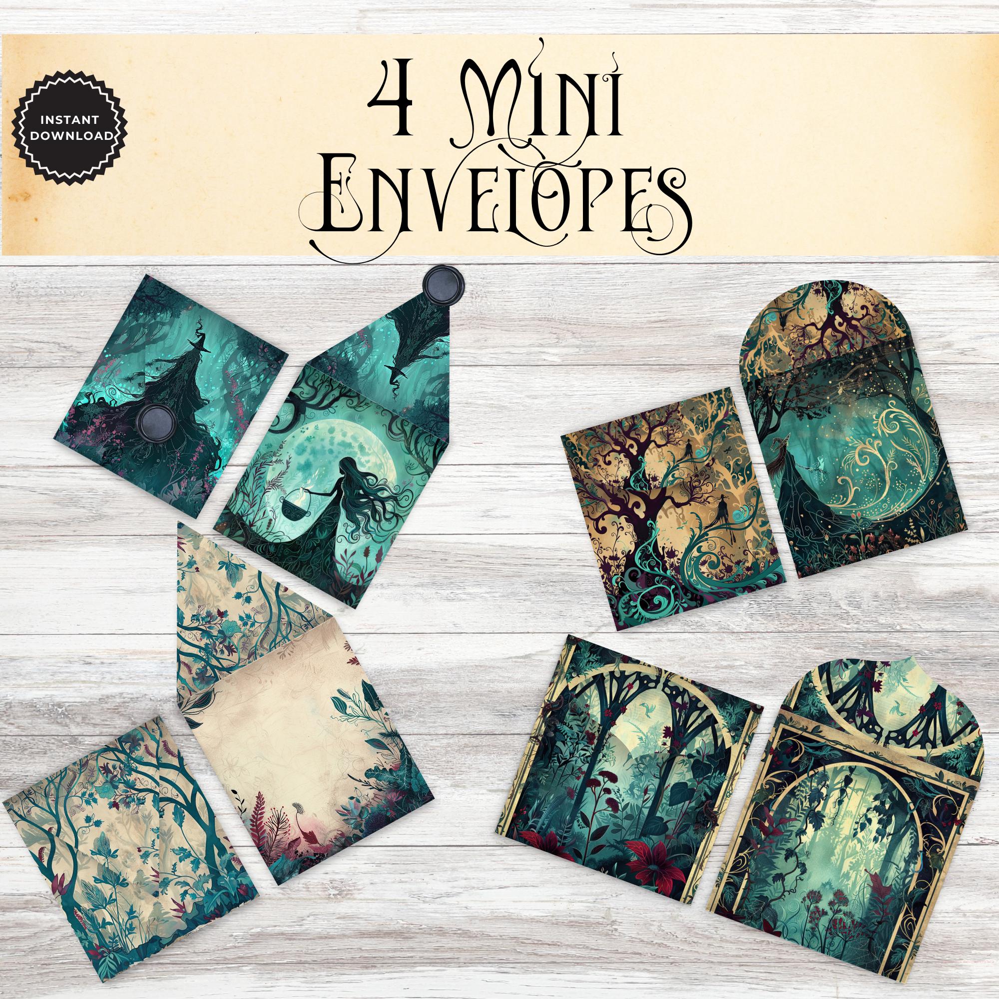 Dark Forest Witch Mini Envelopes Printable Envelopes Pocket Letter ...