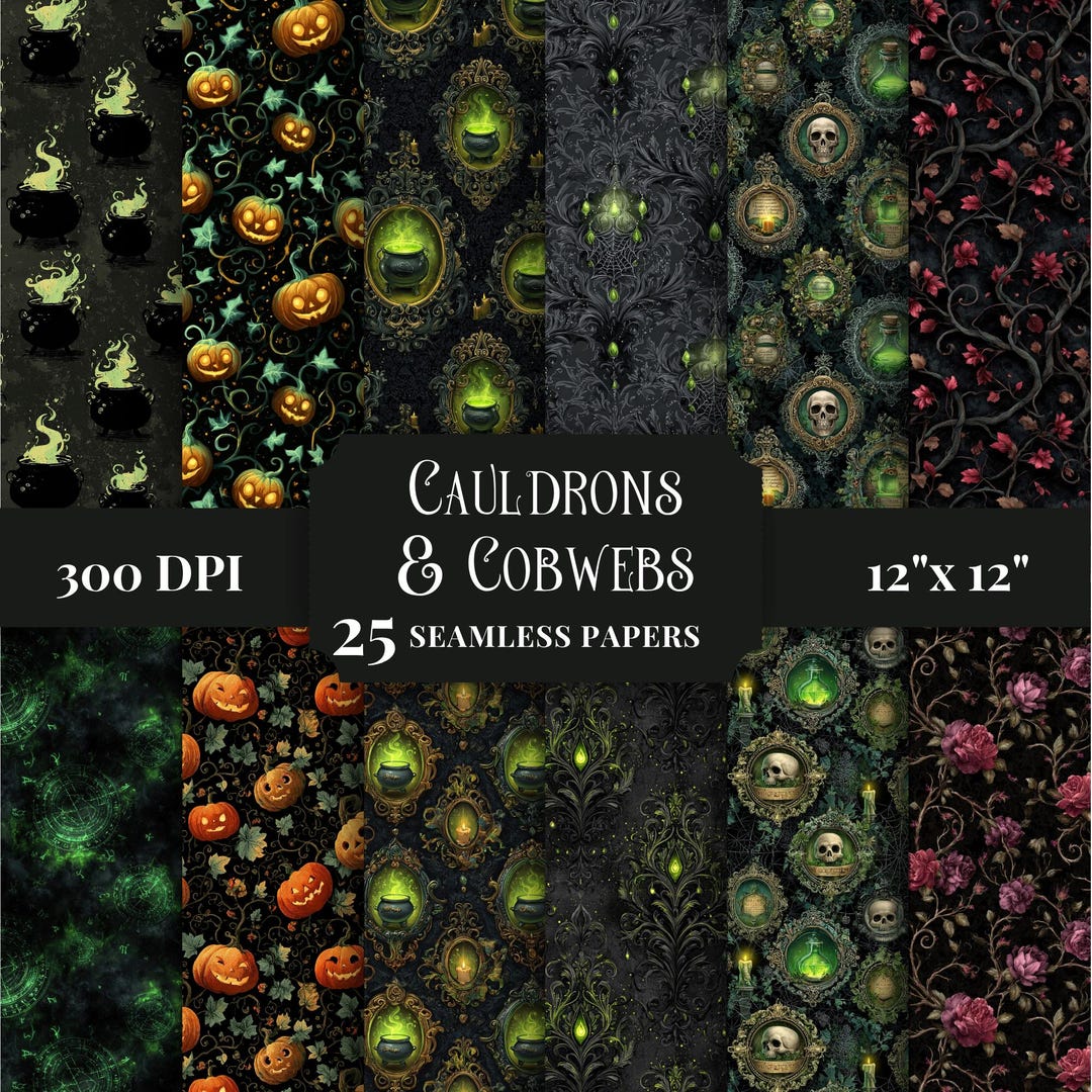 Seamless Witchy Digital Paper Mystical Patterns, Junk Journals ...