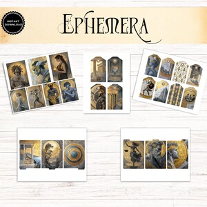Ancient Greece Junk Journal Ephemera Kit, Printable Ephemera Tags ...