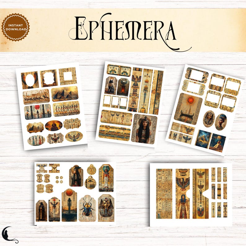 Ancient Egypt Junk Journal Kit, Printable Folio Kit, Vintage Ephemera ...