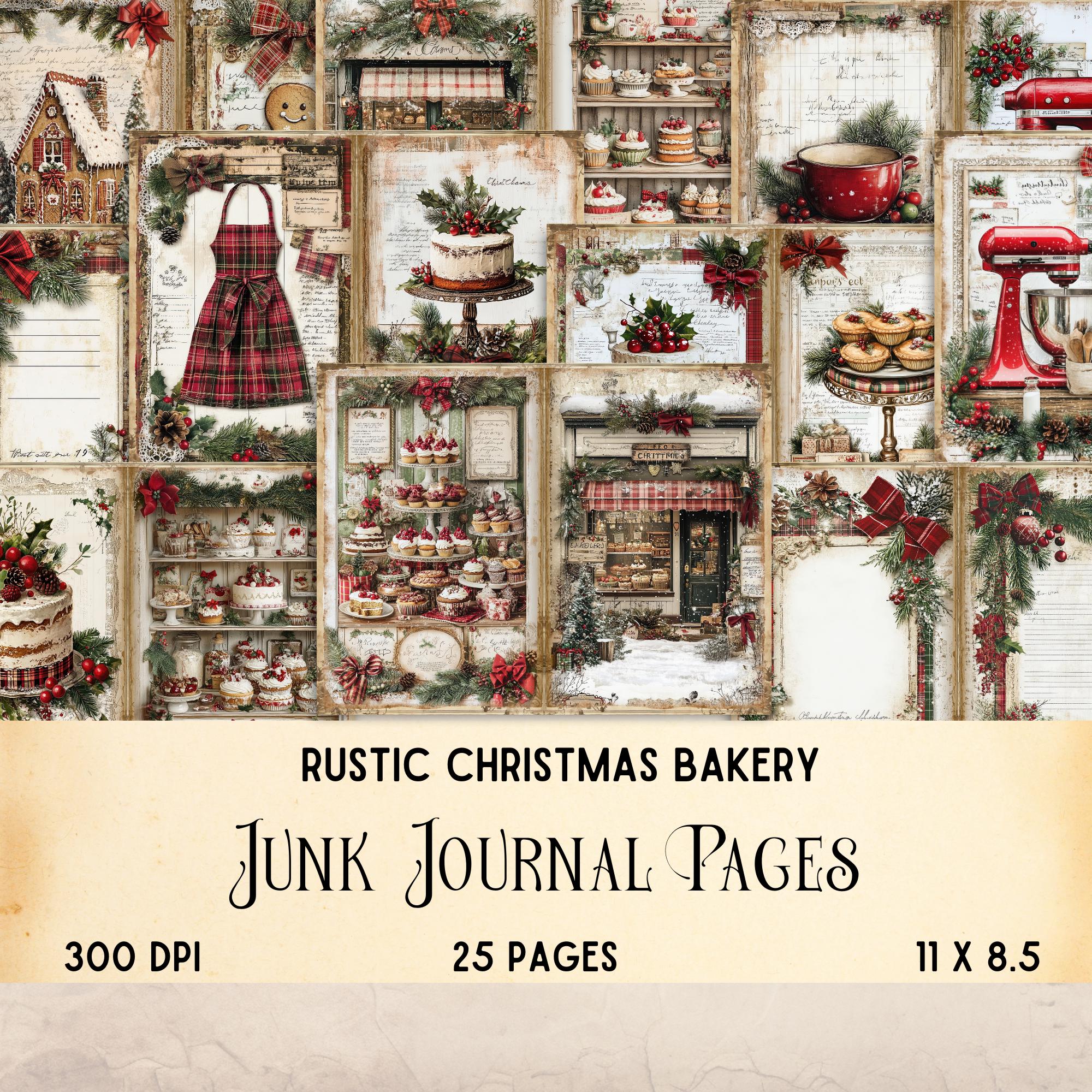 Rustic Christmas Baking Junk Journal Pages, Holiday Bakery Printable ...