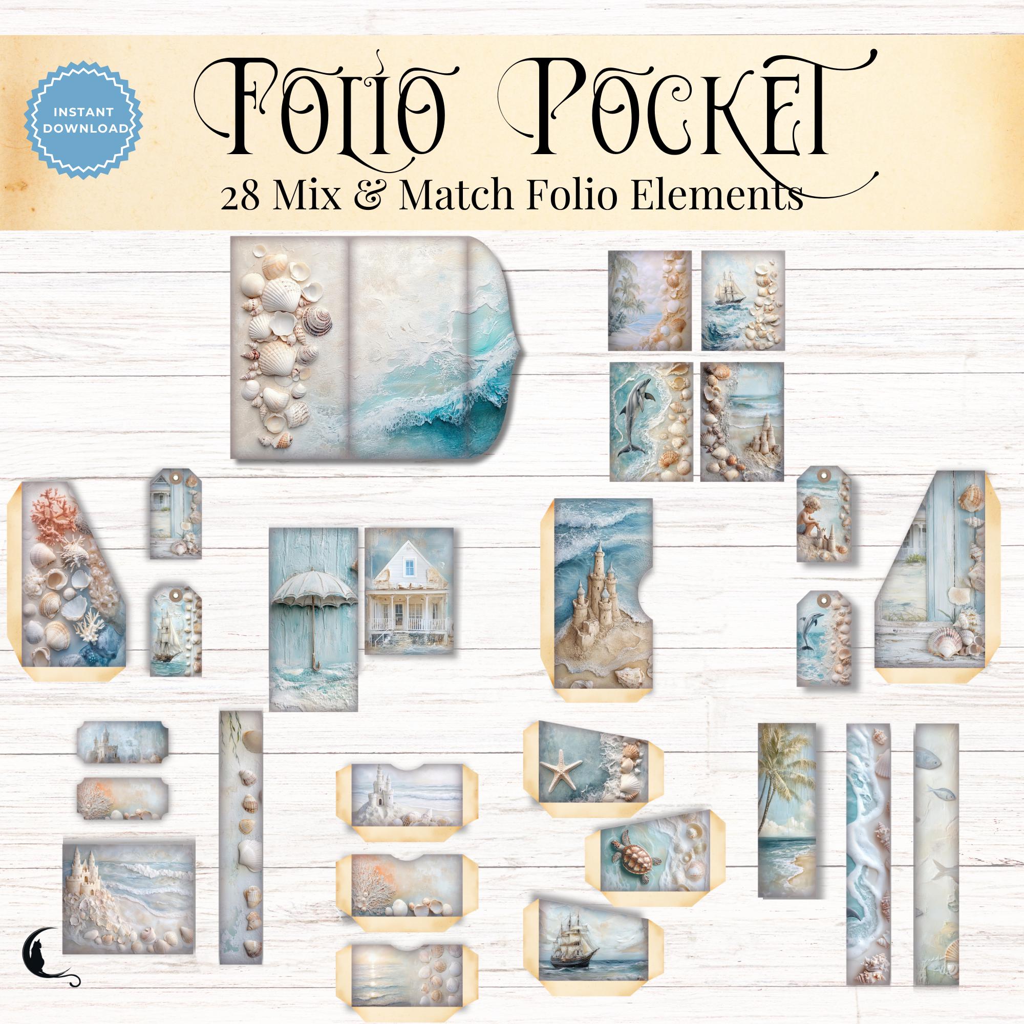 Coastal Beach Junk Journal Folio Kit, Beachy Vibes Ephemera, Ocean ...