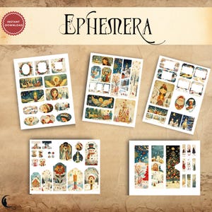 Scandinavian Folk Art Christmas Junk Journal Kit, Nordic Christmas ...