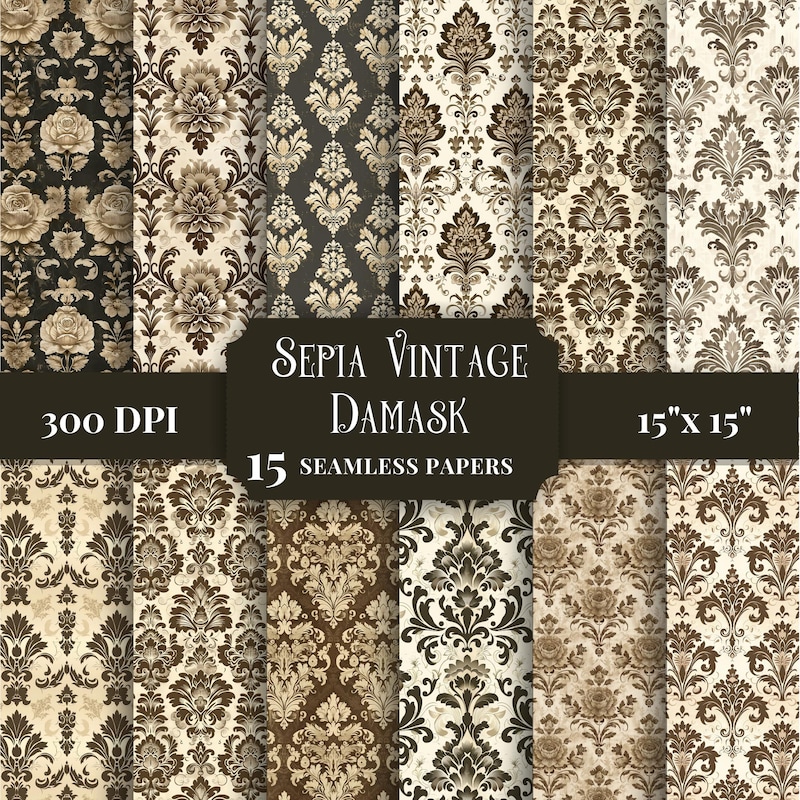 Damask Digital Paper - Etsy
