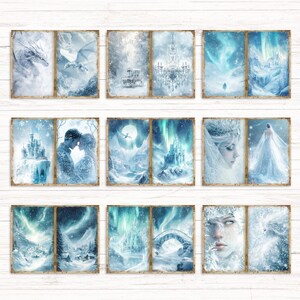 Winter Fairytale Junk Journal Kit, Enchanted Ice Kingdom Ephemera ...