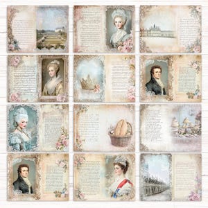 Marie Antoinette Junk Journal Kit Rococo Revival Digital Paper, French ...