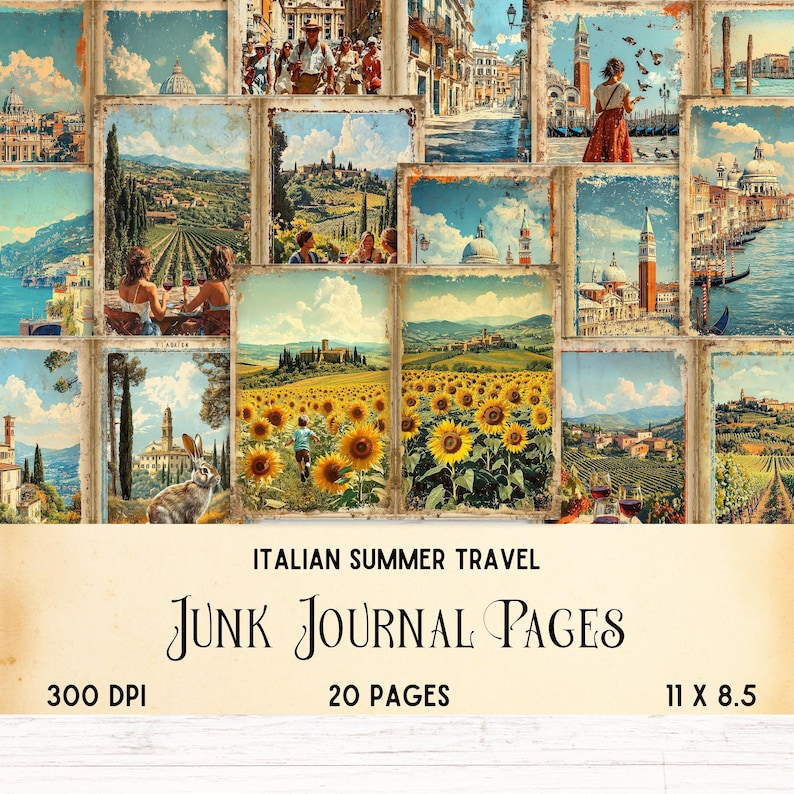 Italy Junk Journal Kit Summer Travel Ephemera Printable Italian ...