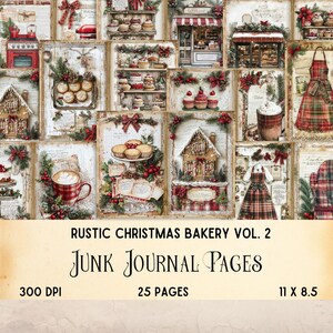 Rustic Christmas Baking Junk Journal Pages, Holiday Bakery Printable ...