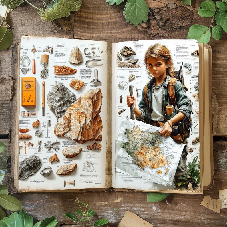 Dinosaur Junk Journal Kit, Printable Scrapbook Pages, Vintage ...