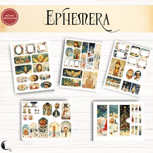 Scandinavian Folk Art Christmas Junk Journal Kit, Nordic Christmas ...