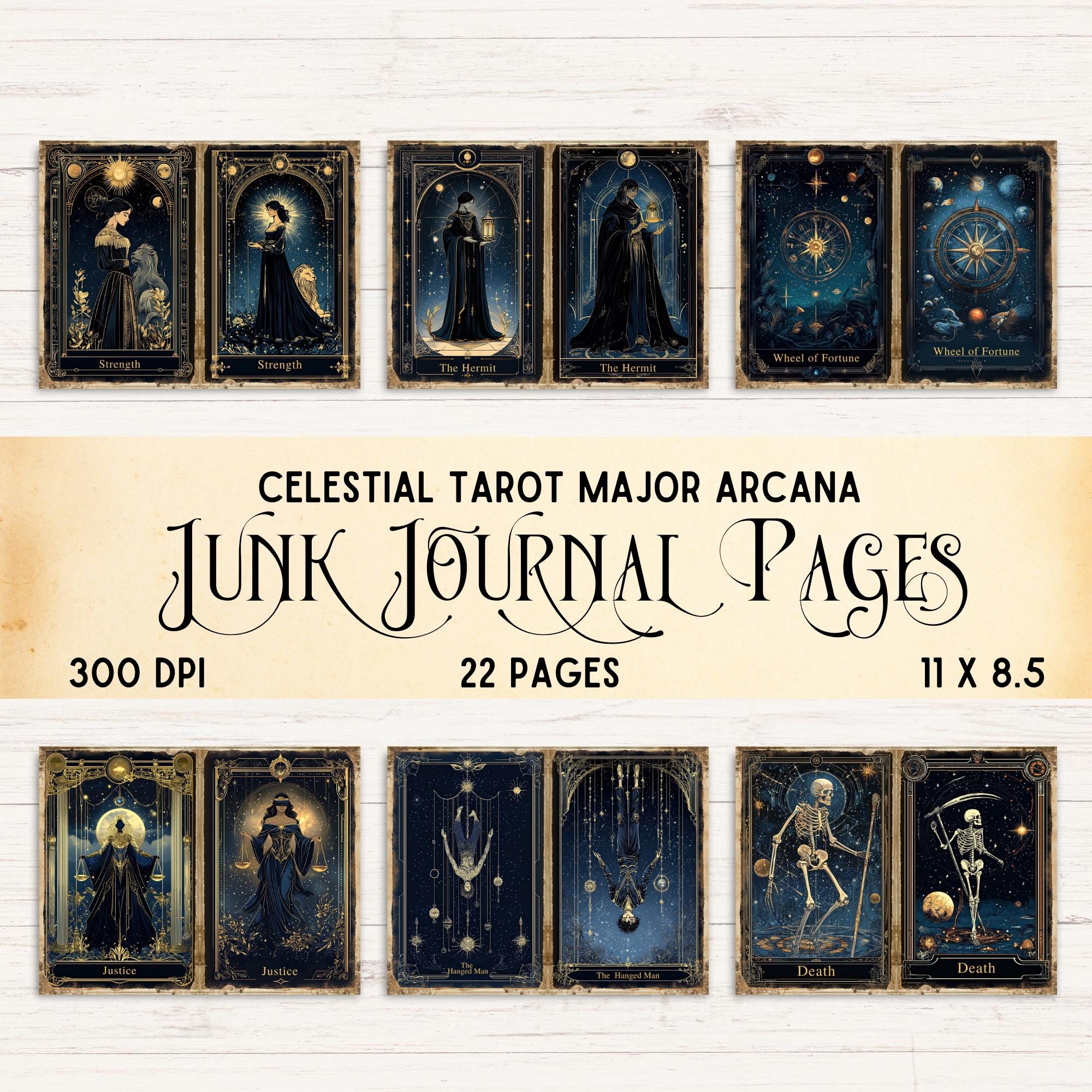 Celestial Tarot Junk Journal, Mystical Ephemera, Vintage Printable ...