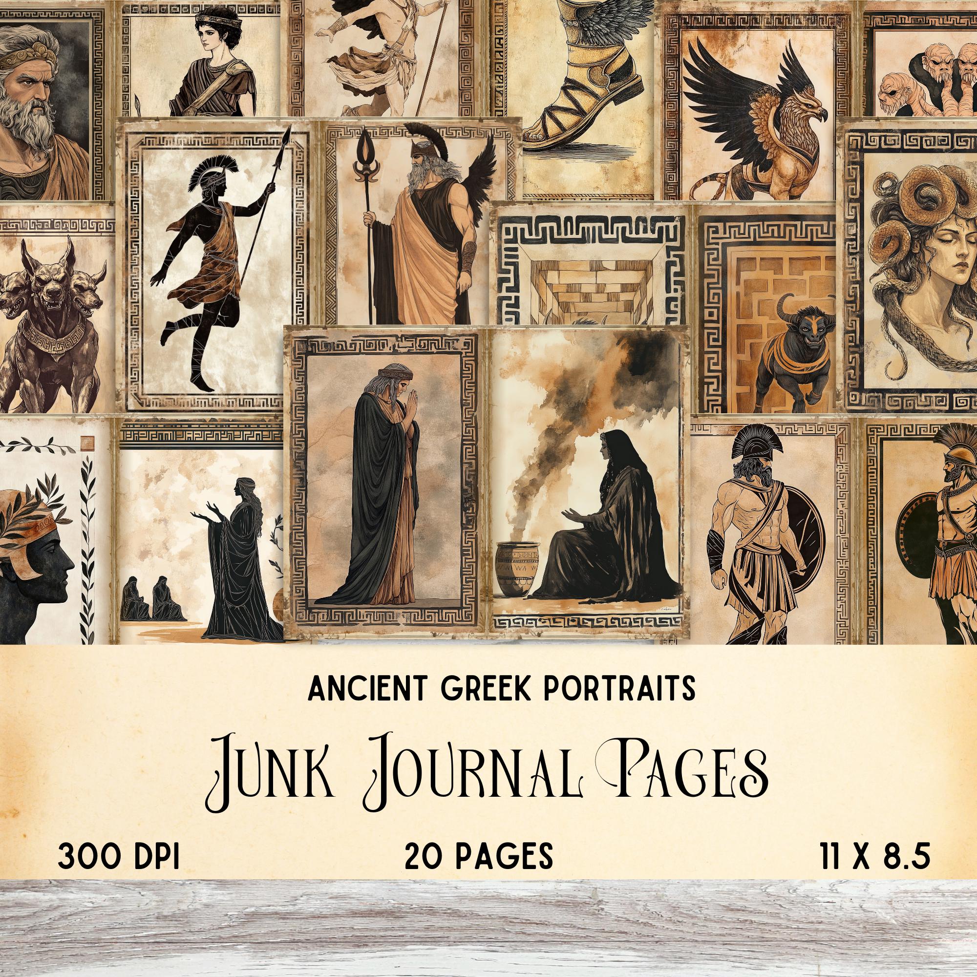 Ancient Greek Mythology Junk Journal, Medusa Scrapbook Paper Kit ...