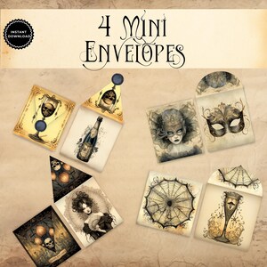Vintage Halloween Gothic Masquerade Mini-envelopes | Junk Journal Kit ...