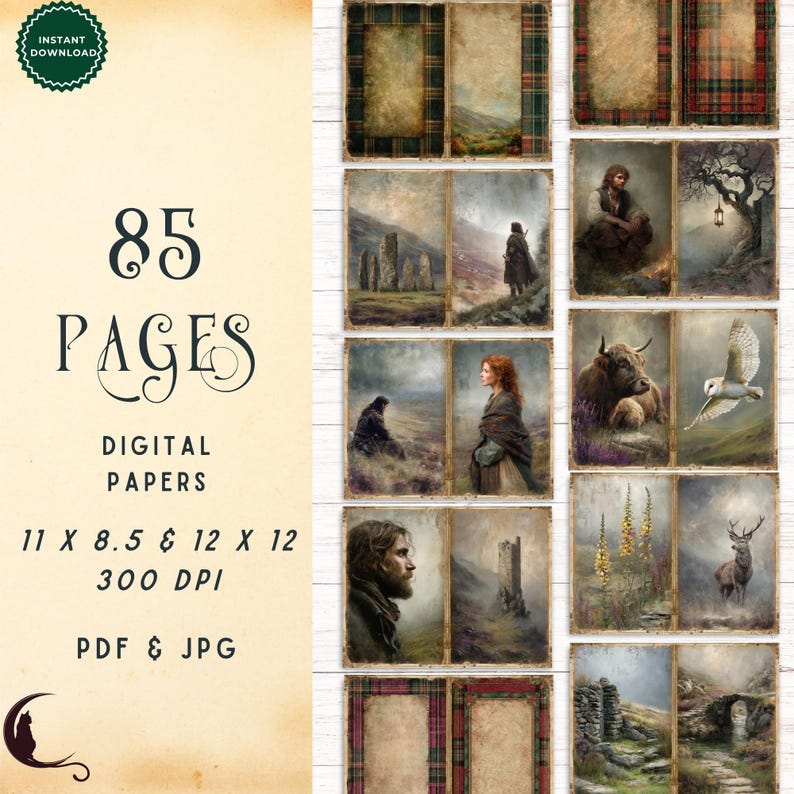 Scotland Junk Journal Kit, Scottish Highlands Scrapbooking Pages ...