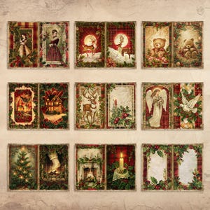 Vintage Christmas Tartan Junk Journal Kit, Traditional Christmas, Paper ...