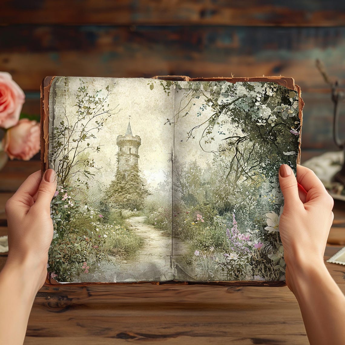 Cottagecore Fairytale Junk Journal Kit, Printable Background Pages for ...