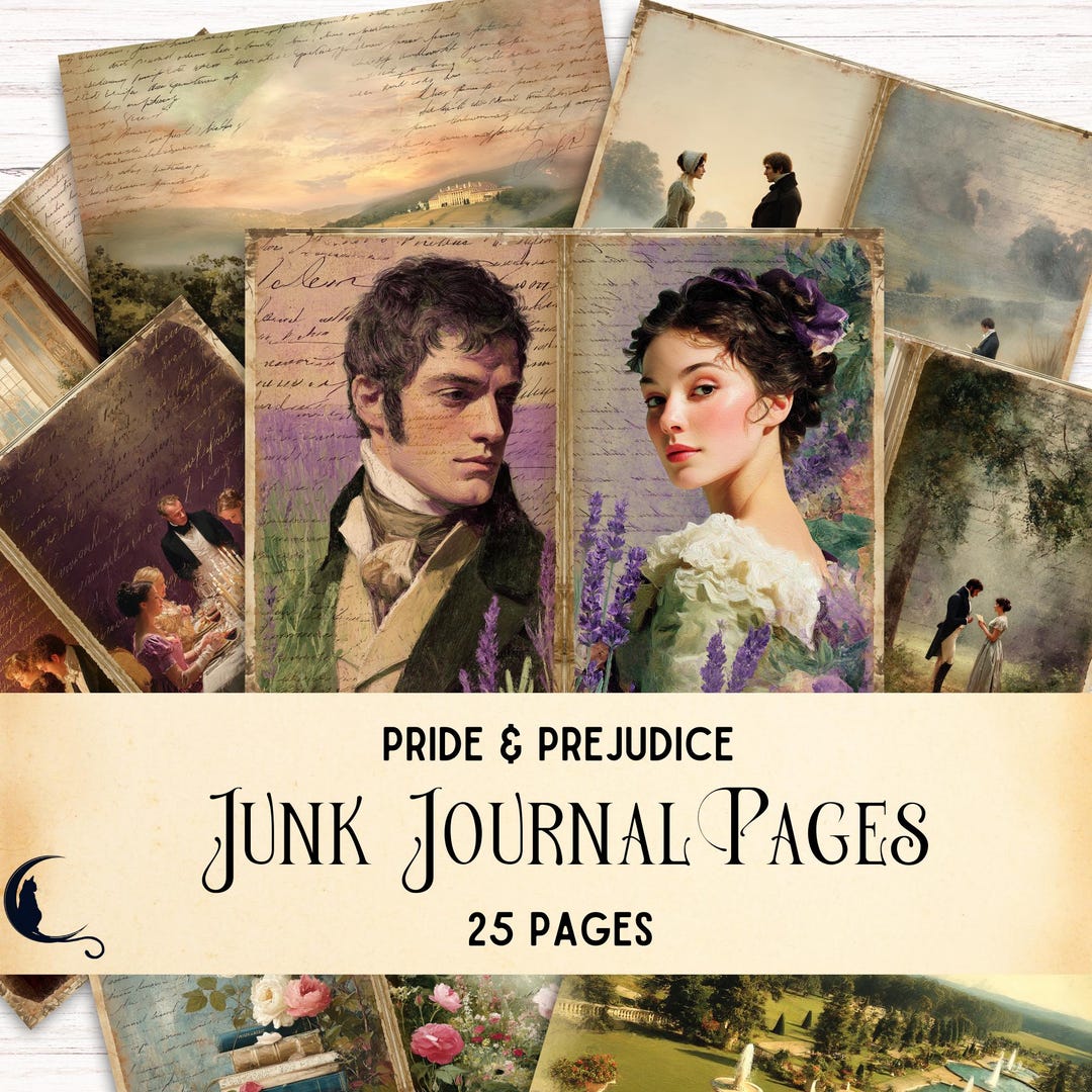 Jane Austen Junk Journal Kit, Digital Printable Pages Pride & Prejudice ...