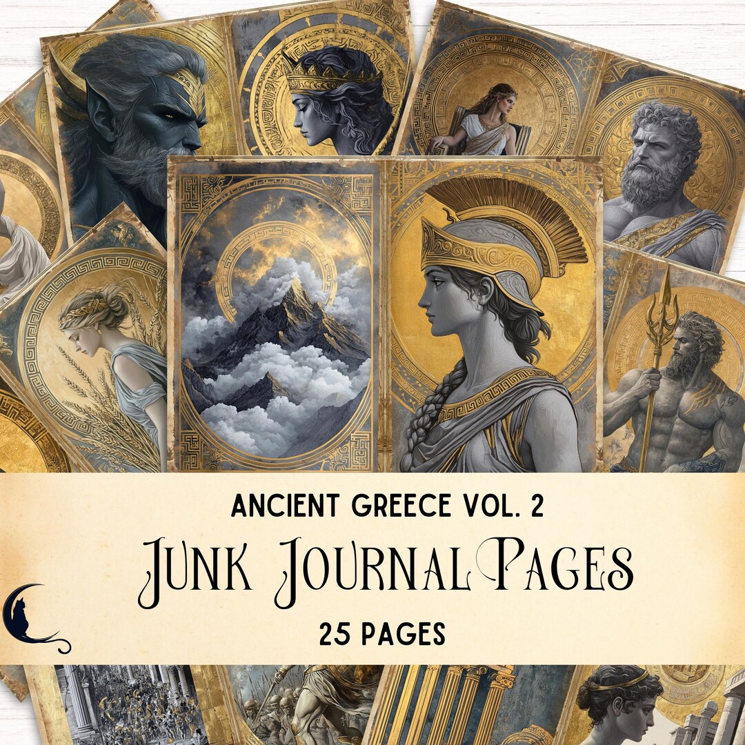Ancient Greece Junk Journal Kit, Printable Greek Mythology Gods ...