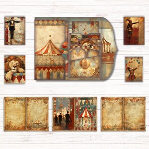 Vintage Circus Junk Journal Kit, Vintage Carnival Ephemera, Printable ...