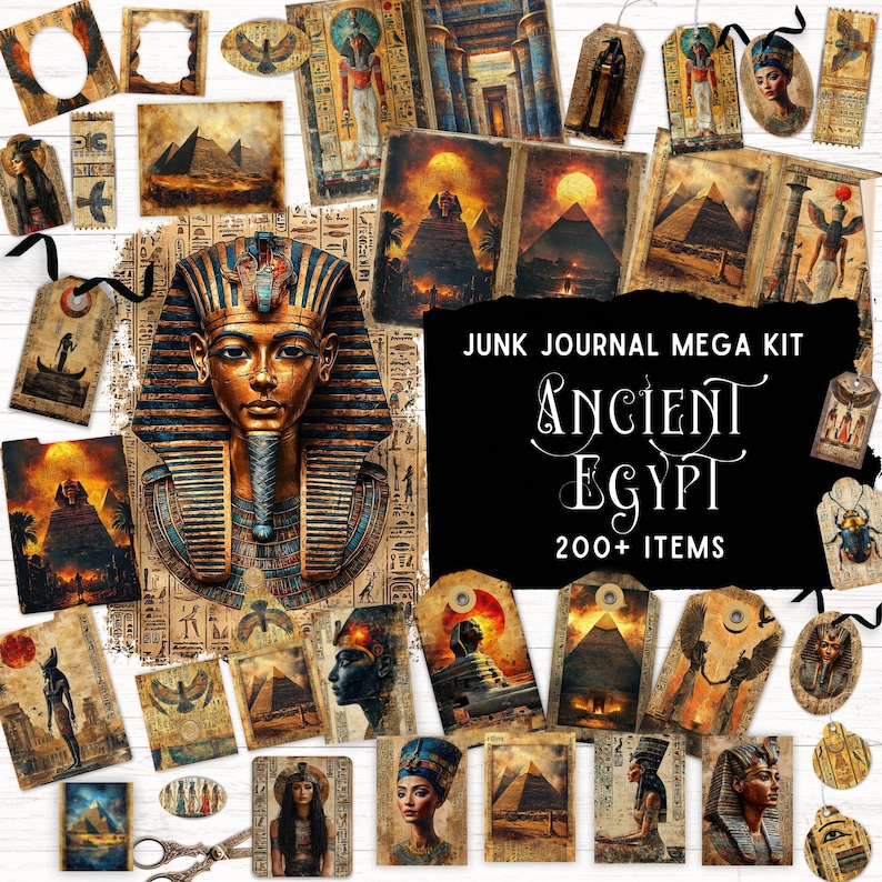 Ancient Egypt Junk Journal Kit, Printable Folio Kit, Vintage Ephemera ...