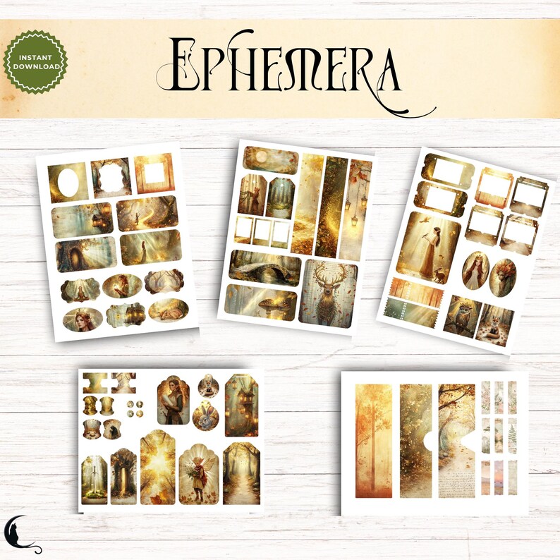 Enchanted Autumn Forest Junk Journal Kit, Printable Elven Woodland ...