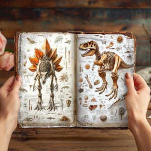 Dinosaur Junk Journal Kit, Printable Scrapbook Pages, Vintage ...