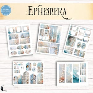 Beach Junk Journal Kit, Coastal Printable Folio Pocket, Nautical ...