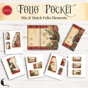 Rustic Plaid Christmas Junk Journal Kit, Tartan Christmas, Paper Craft ...