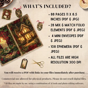 Vintage Christmas Tartan Junk Journal Kit, Traditional Christmas, Paper ...