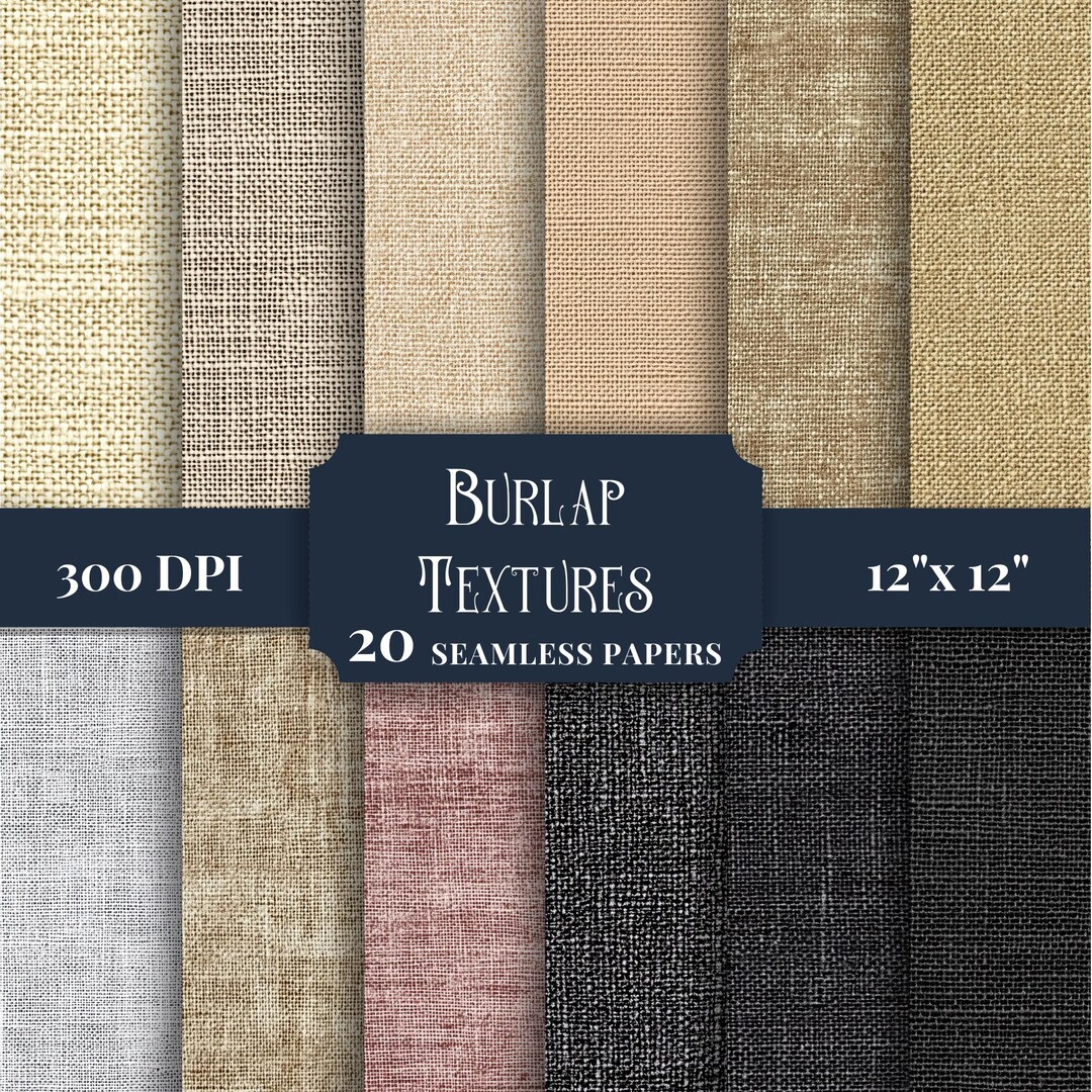 Burlap Textures Digital Paper Pack, Seamless Patterns, Scrapbooking ...