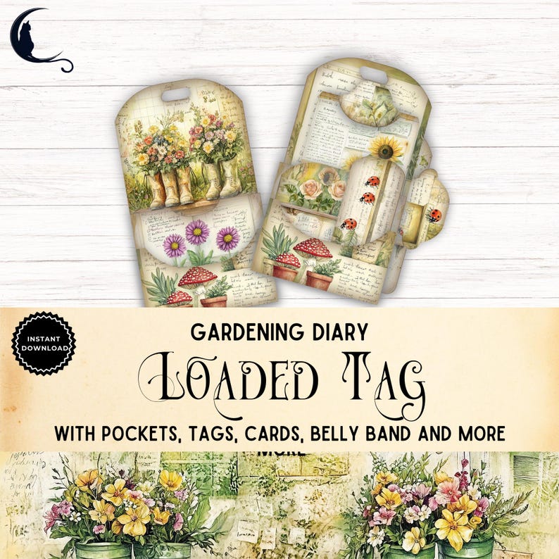 Gardening Diary Kit Loaded Tags, Printable Junk Journal Ephemera ...