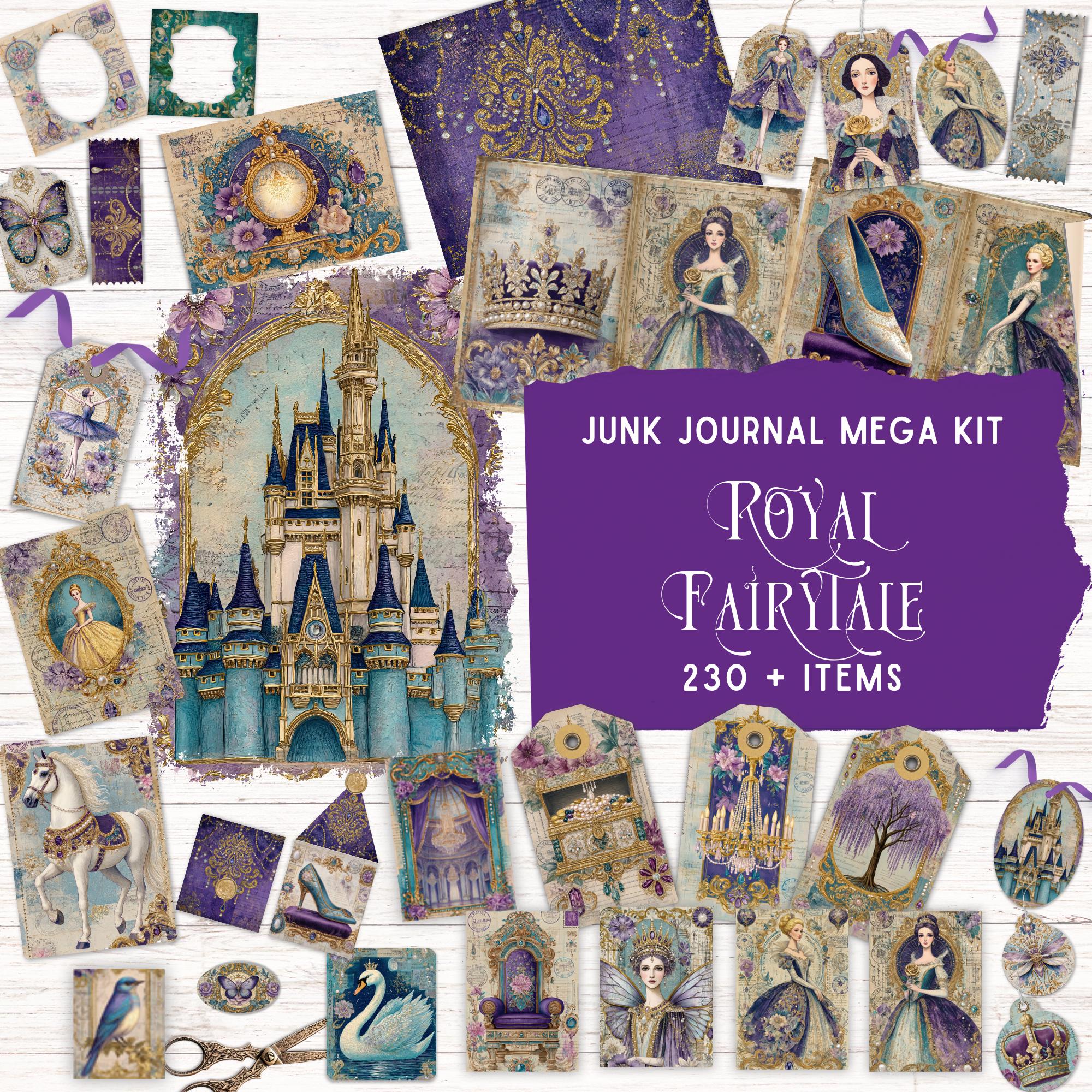 Royal Fairytale Junk Journal Kit, Enchanted Ephemera, Vintage Fantasy ...