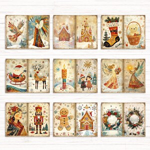 Scandinavian Folk Art Christmas Junk Journal Kit, Nordic Christmas ...