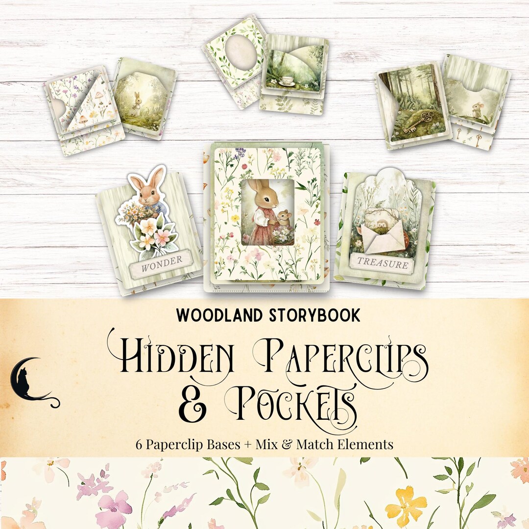 Woodland Storybook Hidden Paperclip & Pockets Kit, Printable Junk ...