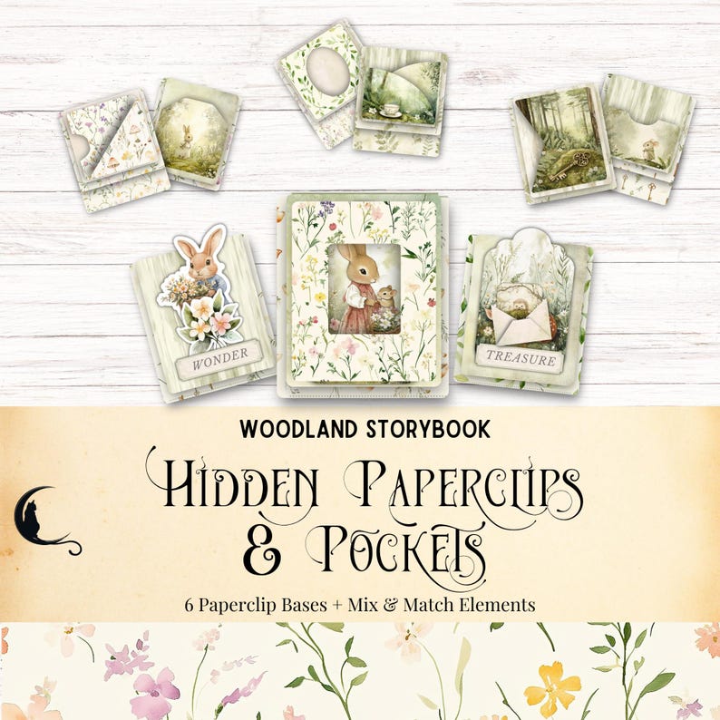 Woodland Storybook Hidden Paperclip & Pockets Kit, Printable Junk ...