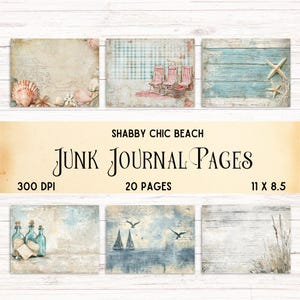 Shabby Chic Beach Junk Journal Kit, Printable Digital Ephemera, Ocean ...