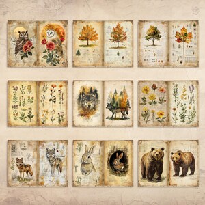 Green Forest Junk Journal, Printable Woodland Journal Pages, Green ...