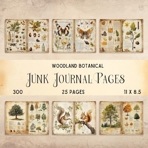 Green Forest Junk Journal, Printable Woodland Journal Pages, Green ...