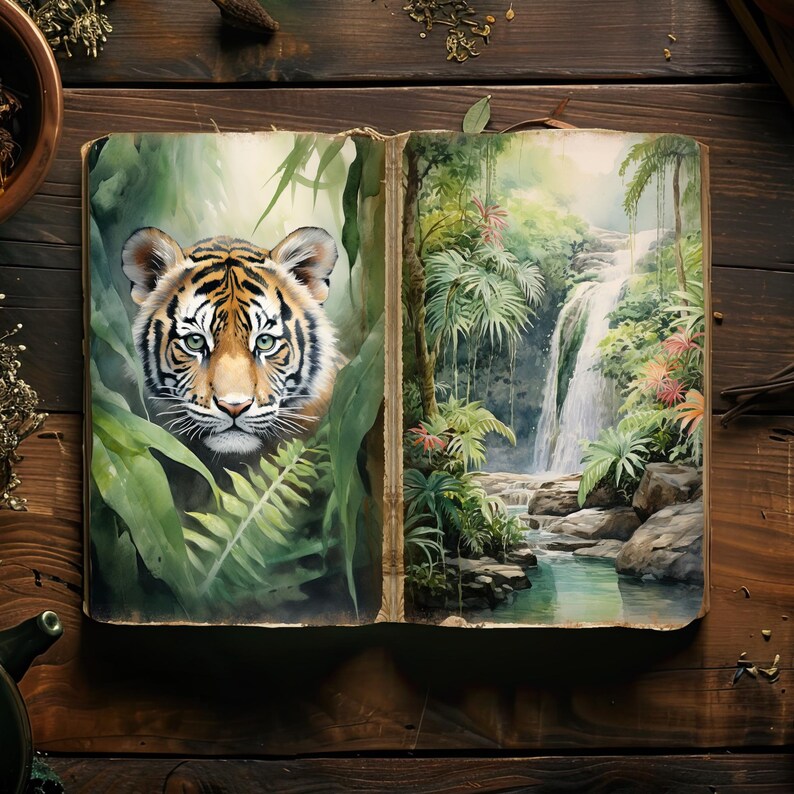 Amazon Rainforest Junk Journal Pages, Vintage Jungle Ephemera ...