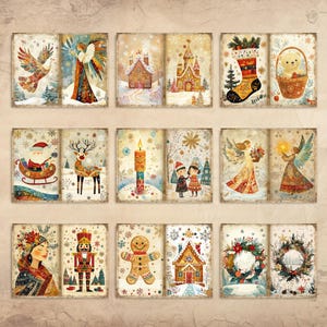 Scandinavian Folk Art Christmas Junk Journal Kit, Nordic Christmas ...