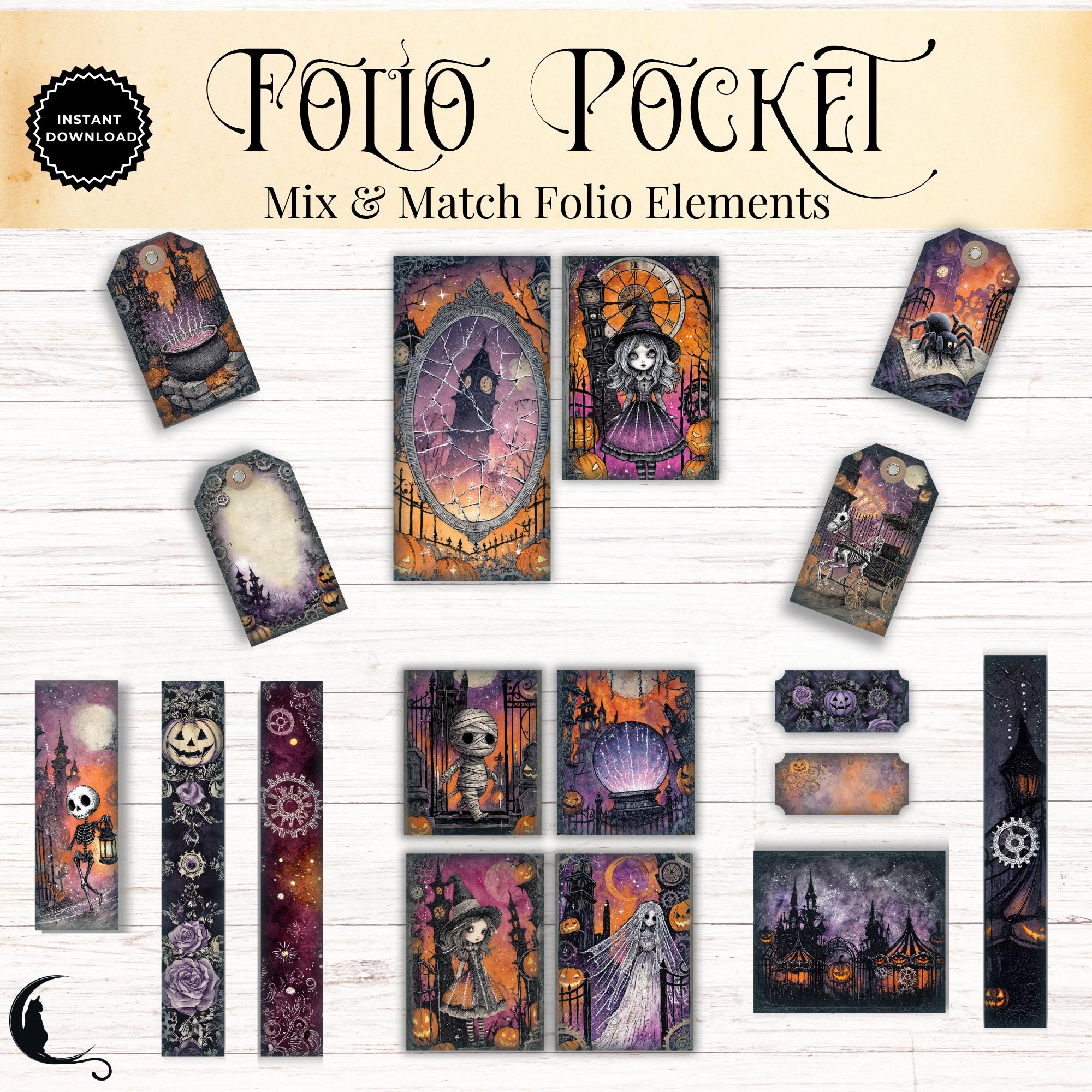 Haunted Clockwork Carnival Junk Journal Folio Kit, Spooky Printable ...
