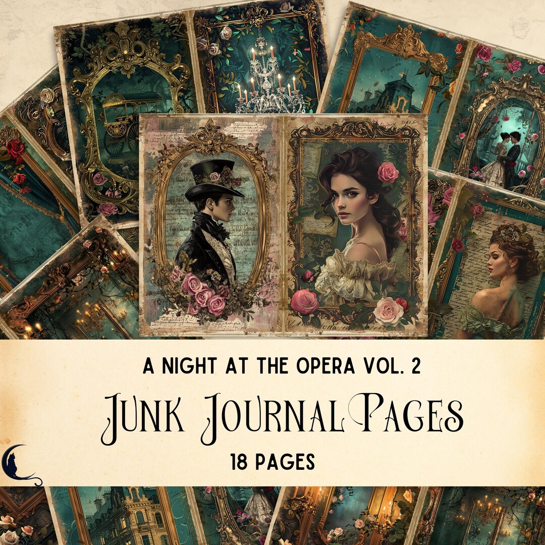 Digital Opera Junk Journal Pages, Baroque Frame, Scrapbook Paper ...