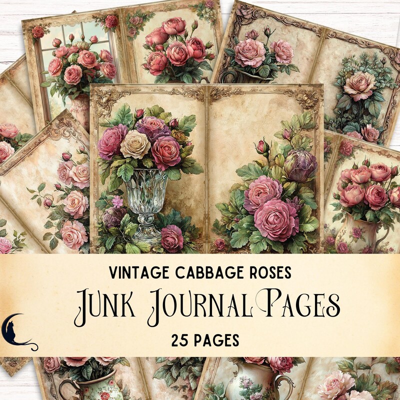 Vintage Cabbage Rose - Etsy