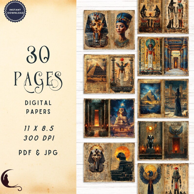 Ancient Egypt Junk Journal Pages, Printable Vintage Ephemera Kit ...