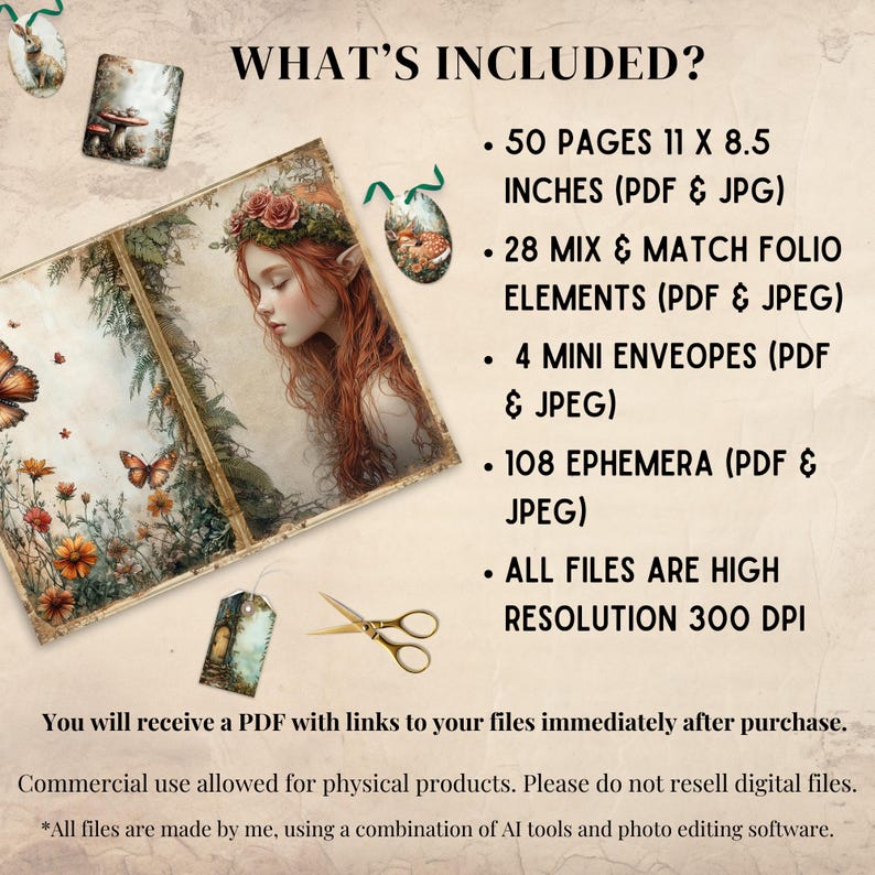 Magical Elven Forest Junk Journal Kit, Printable , Printable Enchanted ...