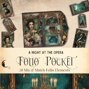 Opera Junk Journal Folio Kit, Printable Pocket Ephemera, Baroque Frame ...
