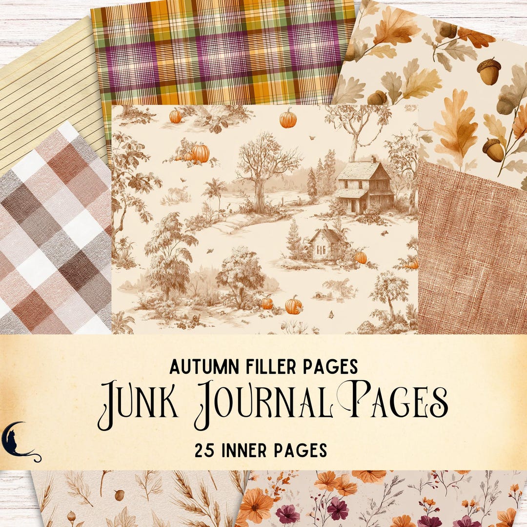 Autumn Filler Junk Journal Pages, Vintage Fall Ephemera, Shabby Chic ...